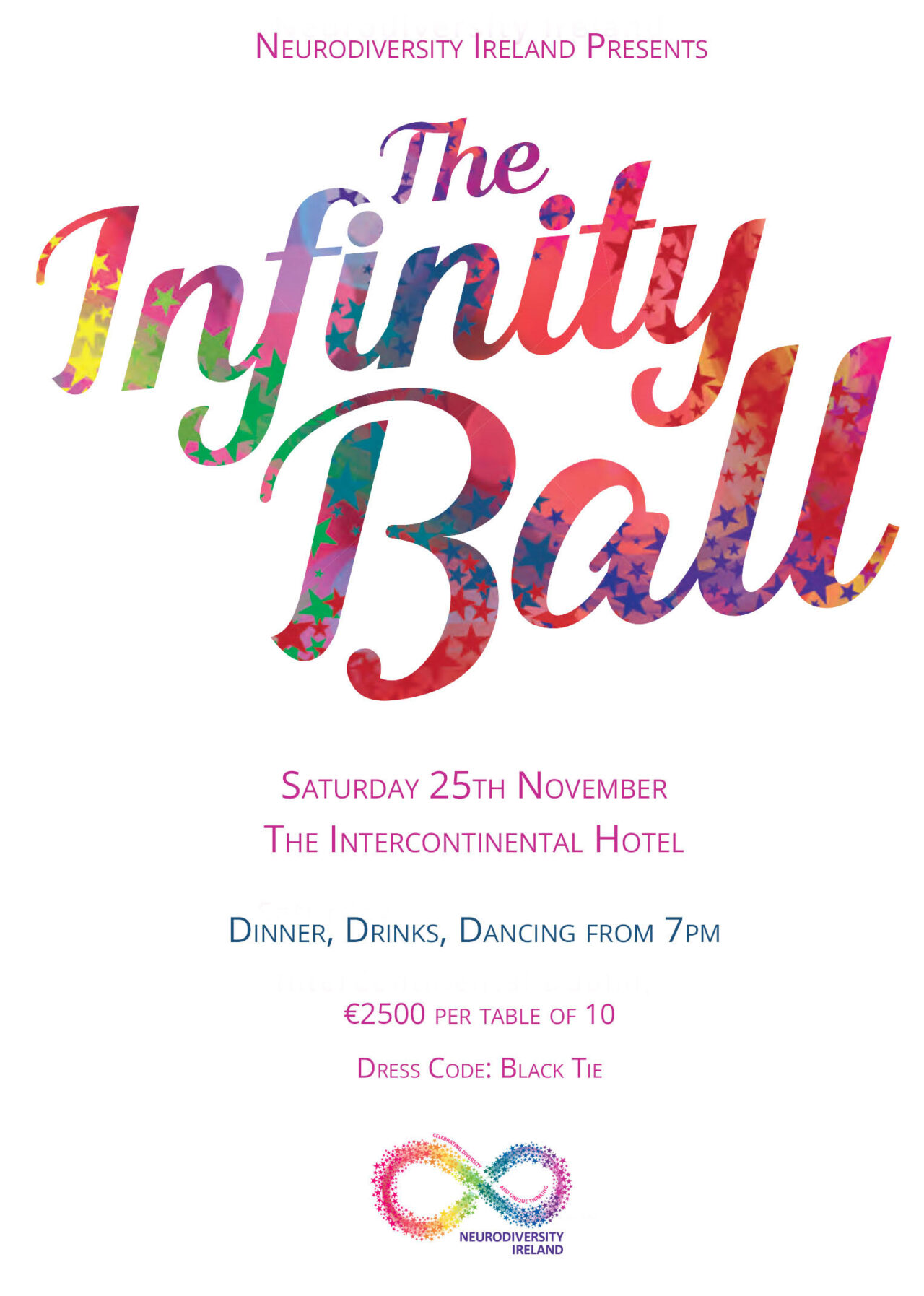 Infinity Ball 2023 - Book a Table - Neurodiversity Ireland